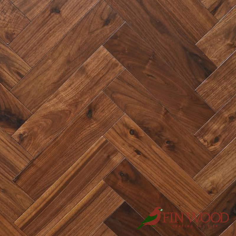 Walnut Herringbone Natural Unsealed 15x70x280mm #CraftedForLife